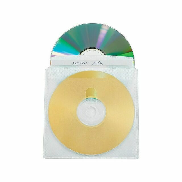 25 CD DVD Double-sided 2 Disc Presentation Sleeves Staples Labels ...