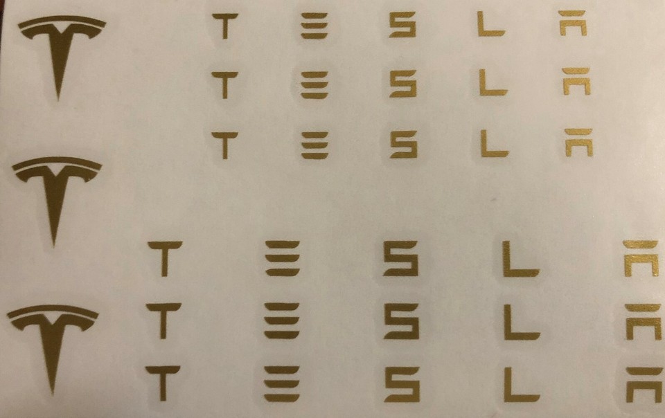9 TESLA Brake Caliper Logo Vinyl Decals Stickers Heat Resistant | eBay