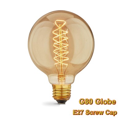 Vintage Retro Style Lamp G80 Helical Filament Edison Bulbs E27 40W ...