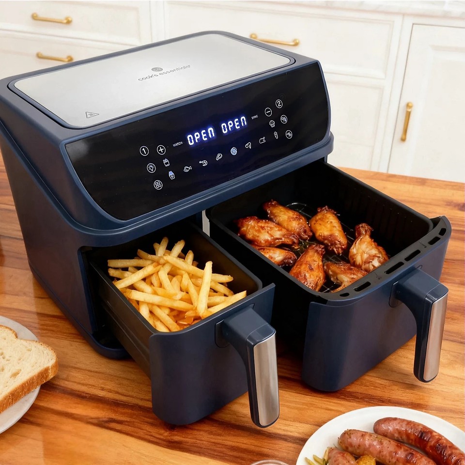 Cook's Essentials Multi Function Air Fryer Dual Basket And Oven In Cool ...