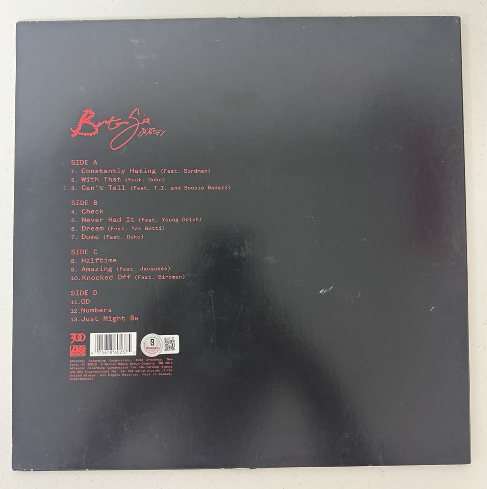 Young Thug Rapper Autographed Barter 6 Vinyl Record YSL Slime Beckett ...