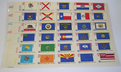 Stamps Block of 30 Scott #36782-36787 Bicentennial State Flags 1776 ...