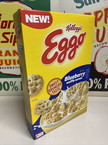 2020 Kellogg’s Eggo Blueberry Waffle Cereal 8.8 oz Full Box Factory ...