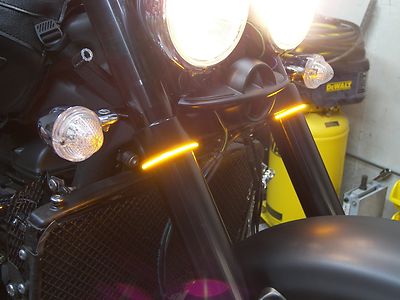 LED 52mm-58mm Motorcycle Fork Turn Signal/Running Light Kit w/ Clear ...