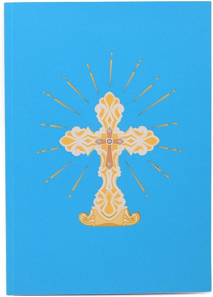 Holy Cross 3D Pop Up Card, Handmade Blessing Prayer Card for All ...