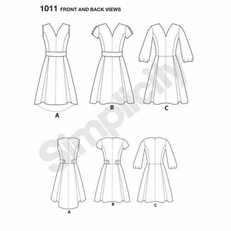 Simplicity 1011 Size 10-18 or 20W-28W Misses Amazing Fit Dress Sewing ...