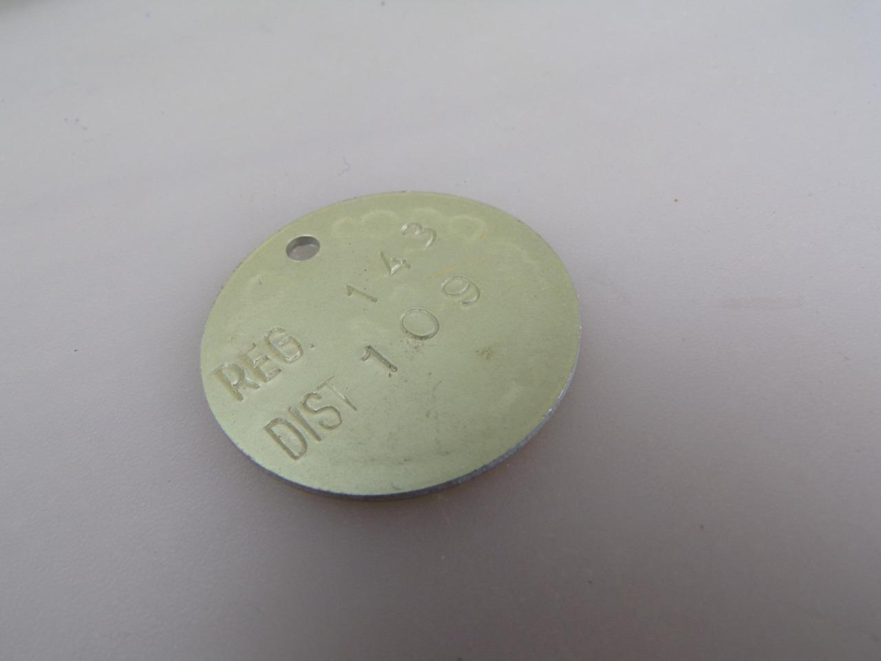 Dog registration disc tag District 109 Strathalbyn South Australia 1975 ...