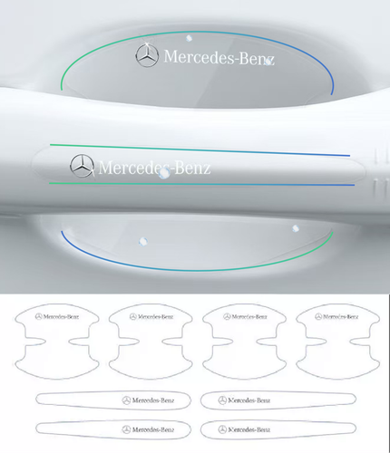 8pcs Invisible Car Door Handle Scratch Stickers Protector Film for ...