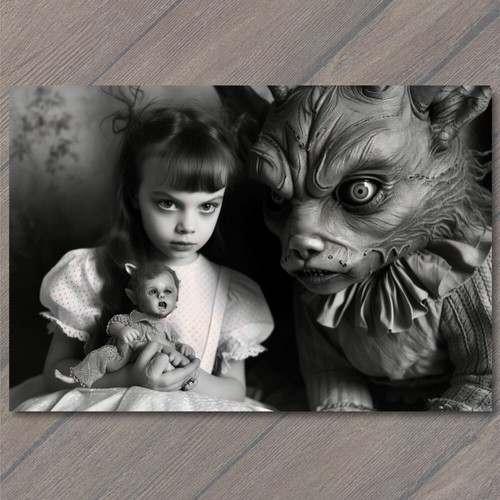 11x17" Girl Monster Weird Creepy Imaginary Friend Nightmare Scary ...