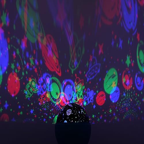 Night Lighting Lamp, Modern Star Rotating Projection, Romantic Star ...