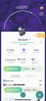 Pokemon Go Shiny Seviper | eBay