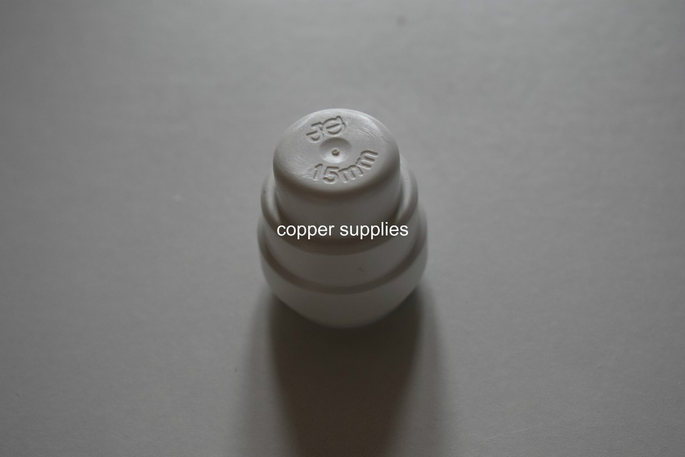 Speedfit 15mm Pushfit Copper or Plastic Stopend Cap PSE4615W Stop End ...