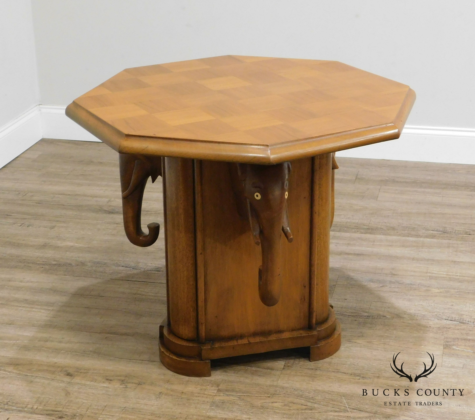 Vintage Nigerian Mahogany Octagon Top Elephant Base Side Table | eBay