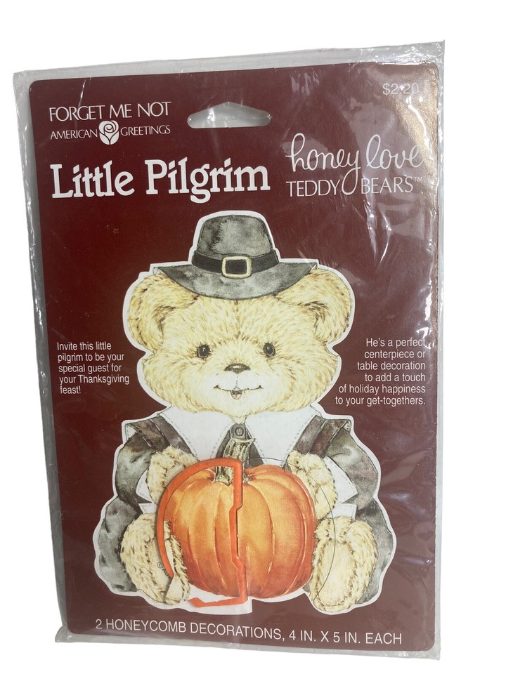 Vintage Table Decor Centerpiece Thanksgiving Pilgrim Pumpkin Honeycomb ...