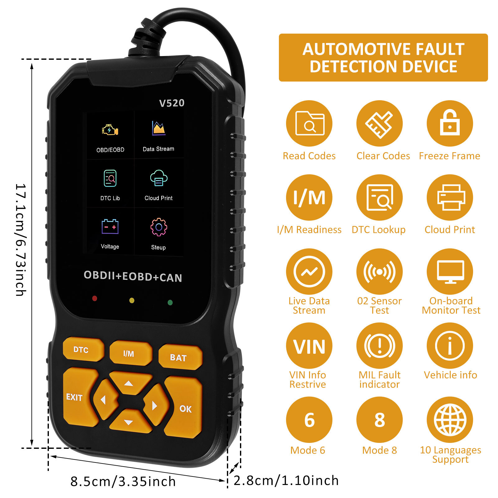 V520 Car Scanner Professional Vehicle Code Reader Enhanced Automotive💍 ...