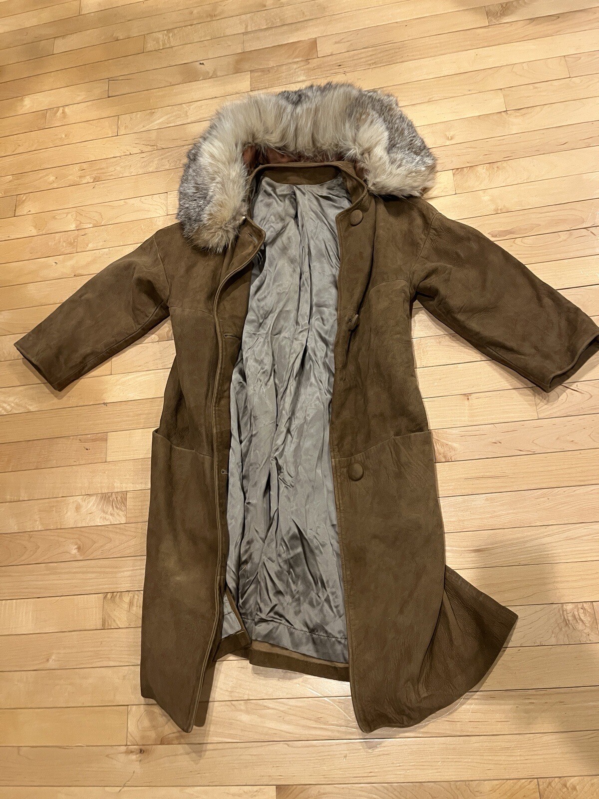 VERY RARE Vintage Suede Leather 70s Fox Mink Fur Coll… - Gem