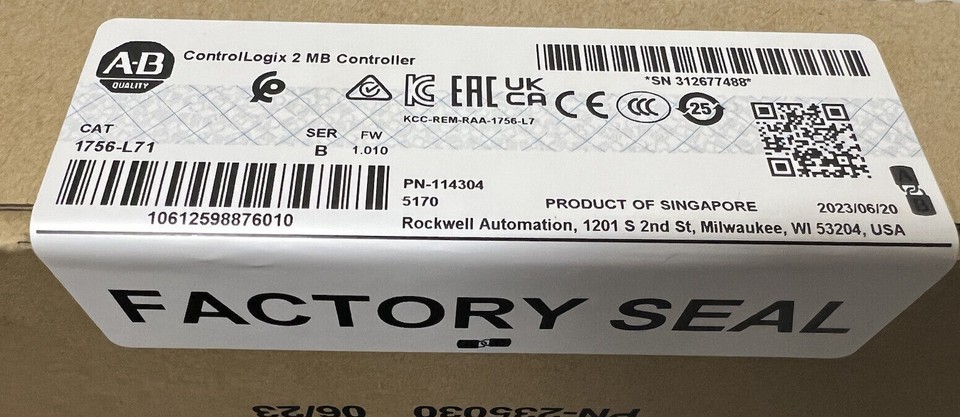 New Sealed Allen-Bradley 1756-L71 SER B ControlLogix 2MB Controller PLC ...