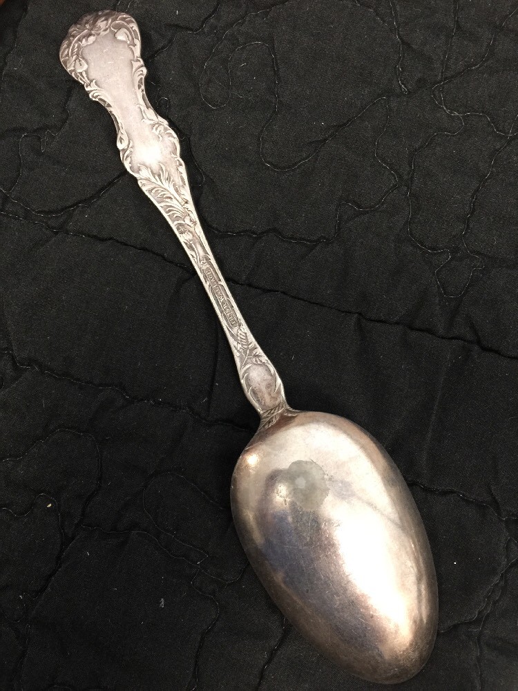 R Wallace Floral Pattern 1835 - Table/Serving Silver Spoon 8.5 ...