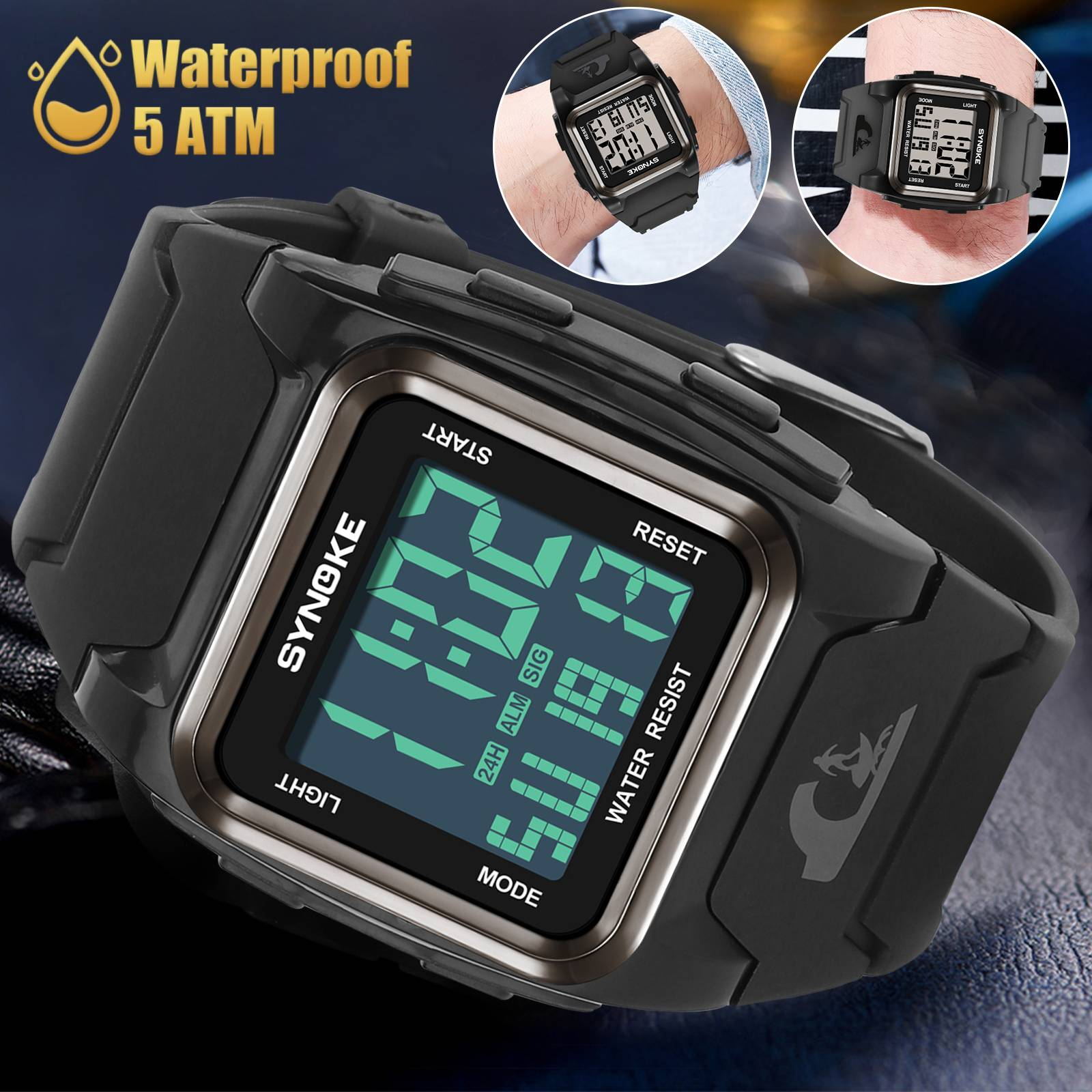 Chronograph Men's Digital Army Military Sport Quartz Waterproof Watch ...