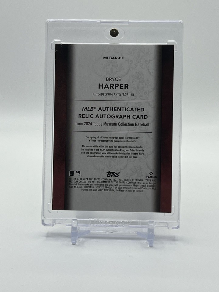 2024 Topps Museum Collection Bryce Harper Relic Auto #MLBAR-BH 4/5 Ruby ...