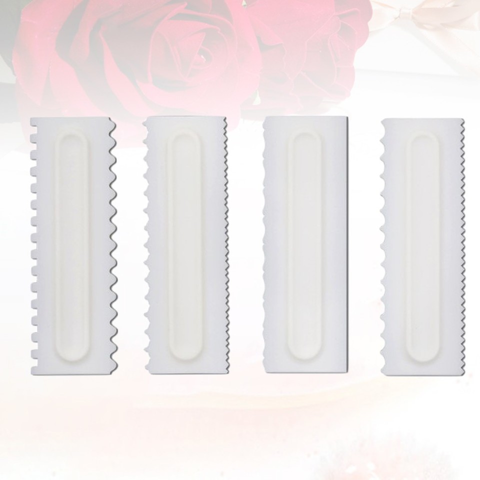 4pcs Cake Scrapers Plastic Simple Fondant Cake Cream Molding Scrapers ...