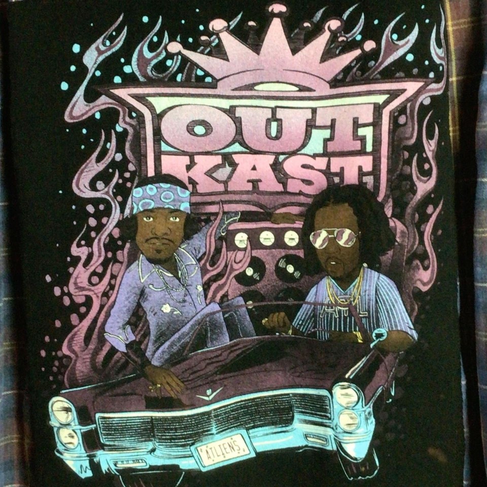 Reworked OUTKAST HipHop Rap Big Boi Flannel Blue Large | eBay