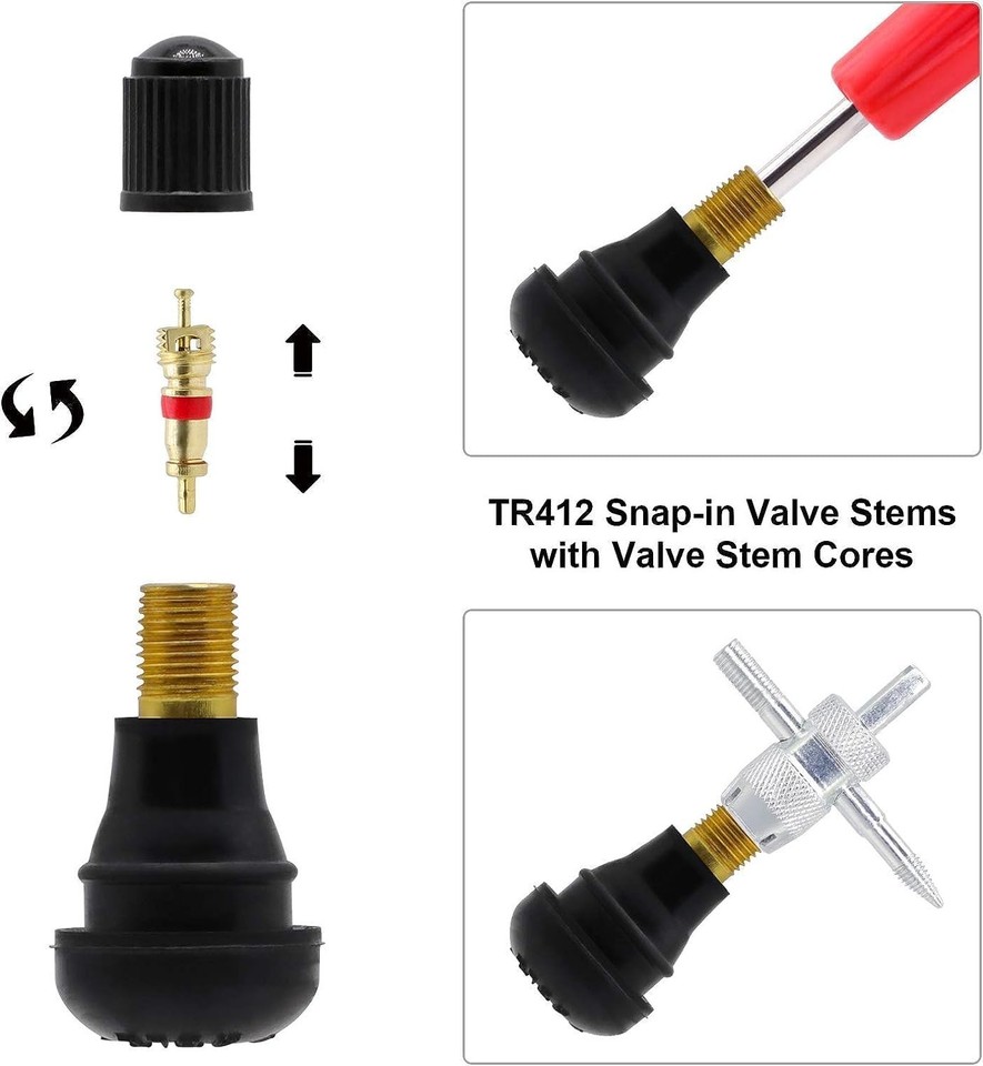 Tire Valve Stem Core Replacement Tool Kit TR413 Valve Core Remover ...