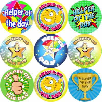 144 Helper of the Day 30mm Children's Reward Stickers for Teachers and ...