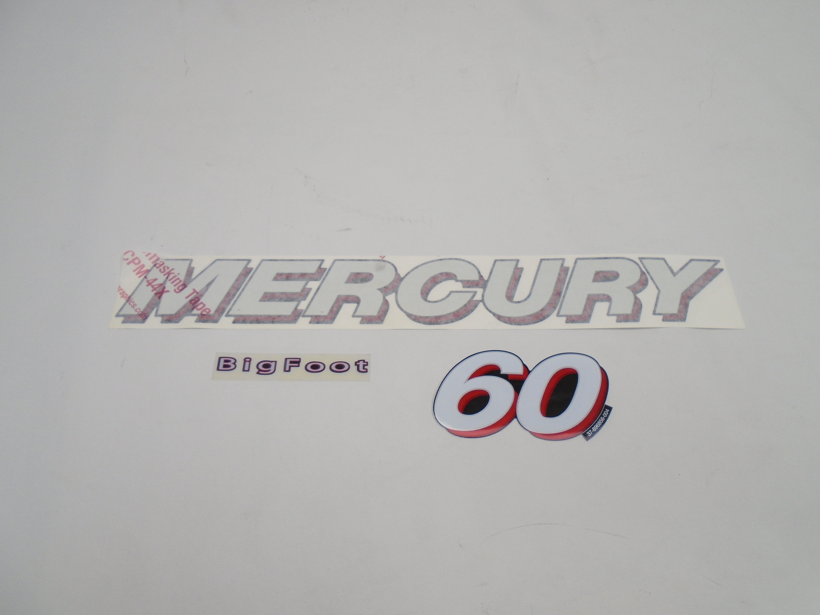 MERCURY QUICKSILVER 8M0045194 "MERC 60 BIGFOOT" DECAL SET OF 3 MARINE ...