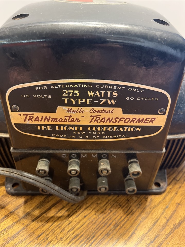 Vintage Postwar Lionel Model Trains Type ZW 250 Watts Transformer Turns ...