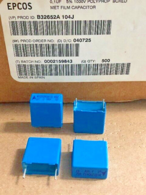 100 Pieces Film Capacitors B32652A104J Epcos 0,1uF 1000V 5% RM15 | eBay