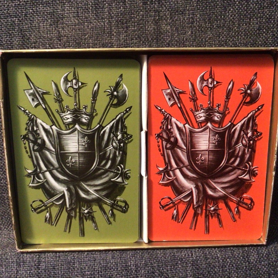 VINTAGE - Blackstone Playing Cards Double Deck - Medieval Shield And ...