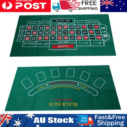 Blackjack Roulette Casino Poker Table Top Felt Cloth Cover Waterproof ...