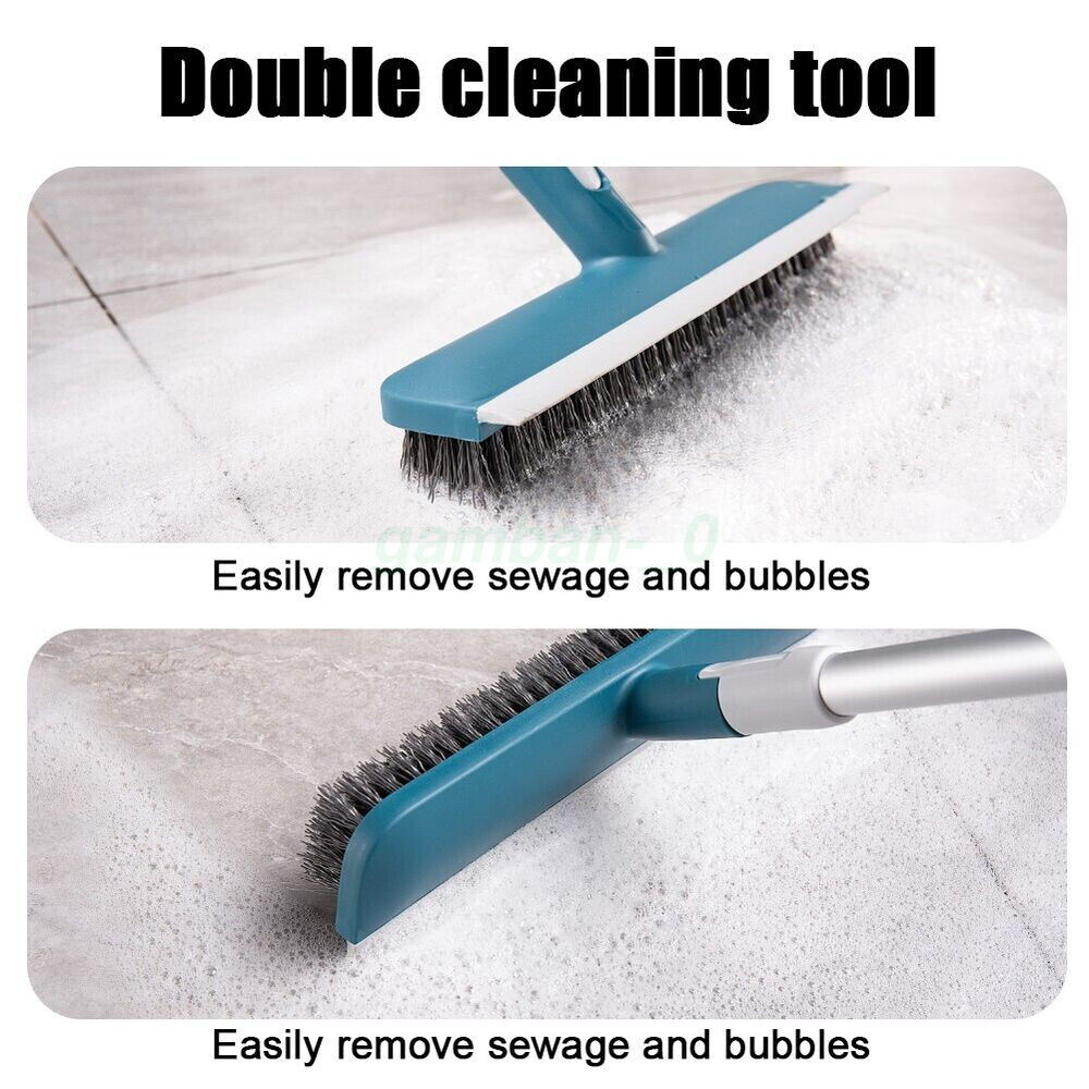 Floor Scrub Brush Push Broom Long Handle for Cleaning Tile Bathroom Tub ...