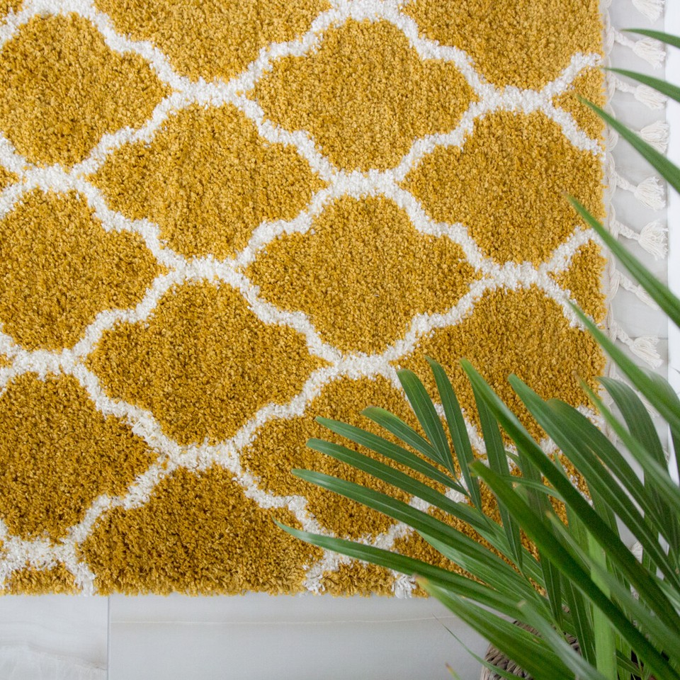 Ochre Mustard Yellow Gold Bright Large Area Rug Rugs for Living Room ...