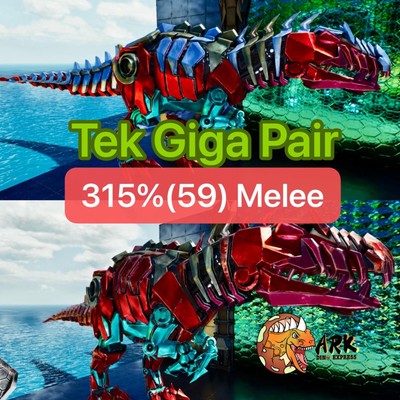 ark survival ascended pve Tek Giga, 315%(59)Base Melee, Giganotosaurus ...