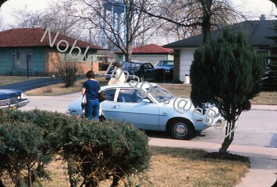 1970s Powder Blue Ford Pinto Young Couple Fall Kodachrome Generic Mount ...
