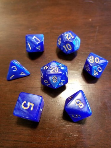 Golden Azurite 7 Dice Set RPG Polyhedral DND Dungeons & Dragons ...