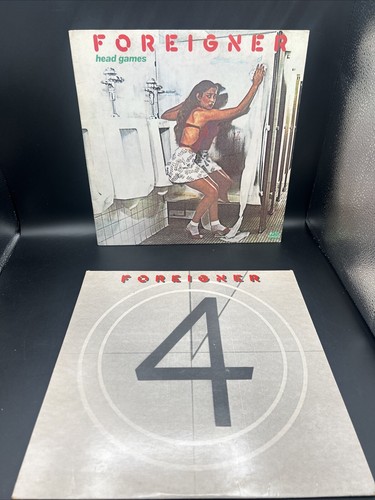 FOREIGNER Lot of 2 LP's; Head Games & "4" 1970s HARD ROCK Lou Gramm Ac ...