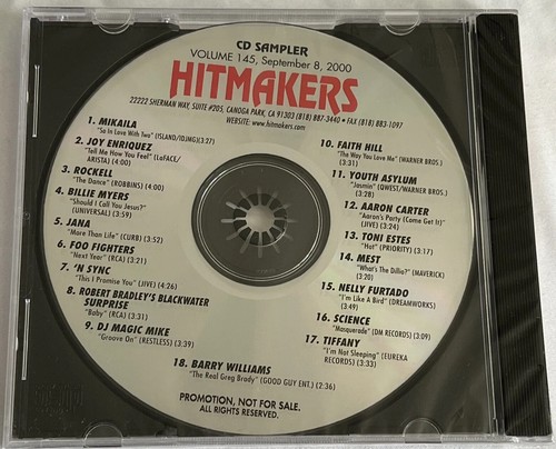 Hitmakers CD Sampler Vol 145 September 8, 2000 CD | eBay