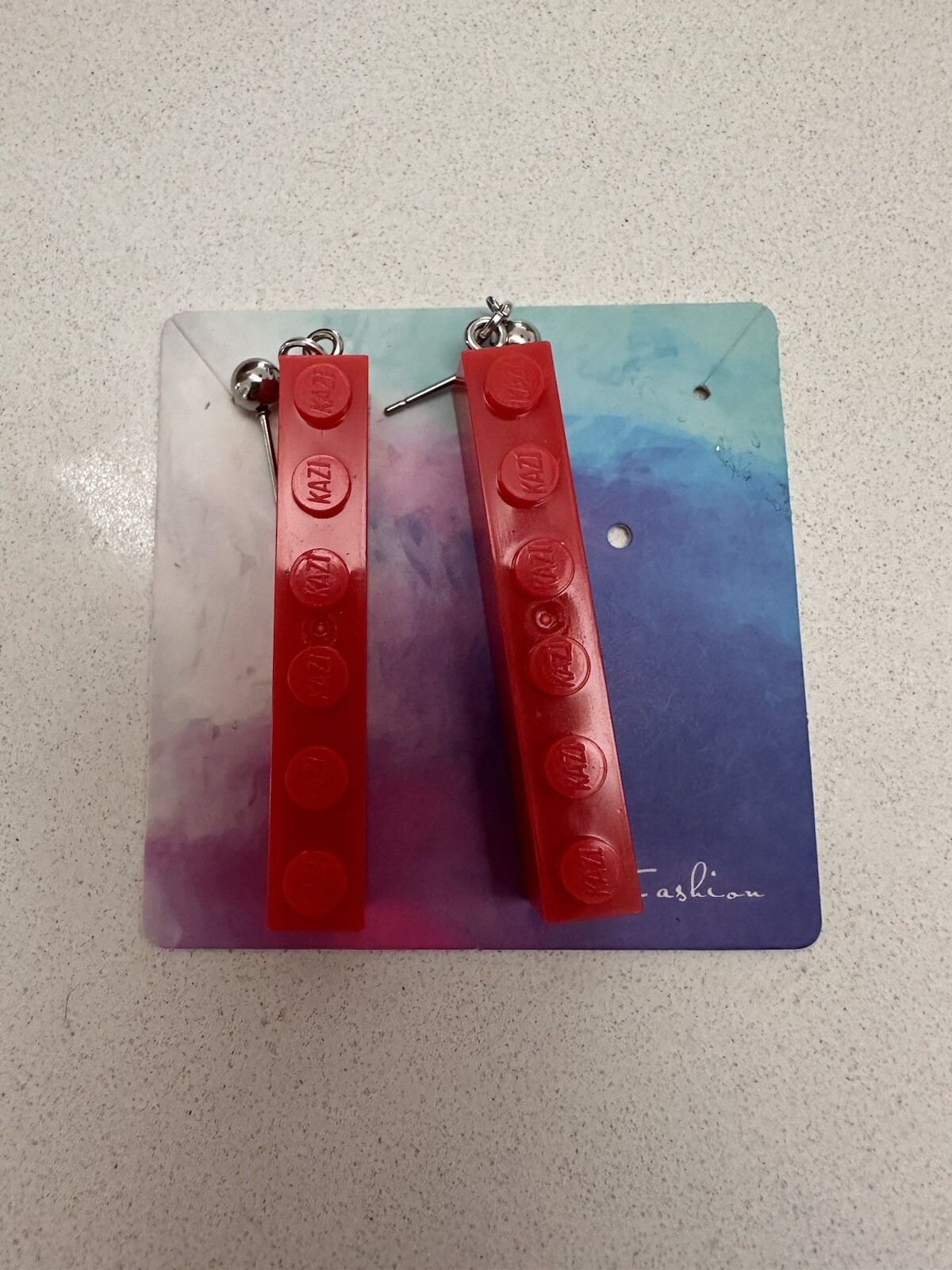 Lego Building Blocks Purple Earrings, Colourful Quirky Puzzles Cool ...