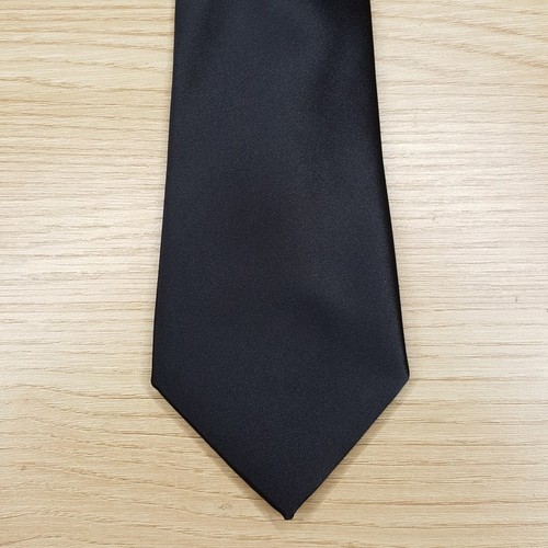 PERRY ELLIS Mens Neck Tie Solid Black Satin Classic Pointed | eBay