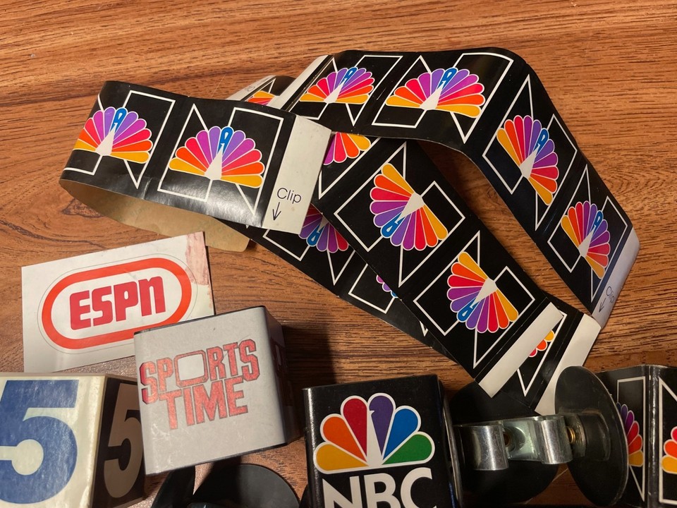Collection of Vintage TV Microphone Cubes (Flags) from NBC, CBS, ABC ...