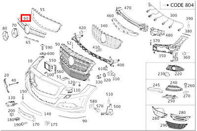 NEW GENUINE MERCEDES BENZ MB CLS W218 FRONT BUMPER RADIATOR GRILLE ...