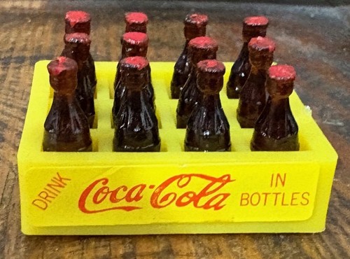 Vintage Miniature Coca Cola Bottles In Yellow Plastic Crates 12 Mini ...