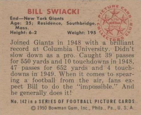 1950 Bowman Bill Swiacki #142 for sale | eBay