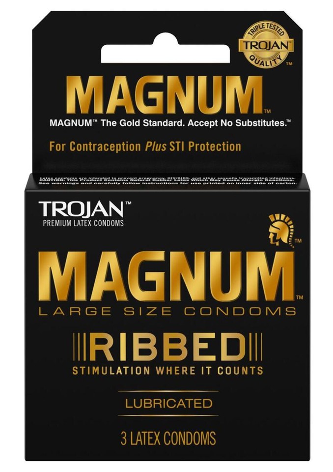 Trojan Magnum Ribbed Lubricated Latex Condoms | eBay
