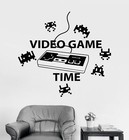 Vinyl Wall Decal Video Game Time Gamer Joystick Words Teen Room ...
