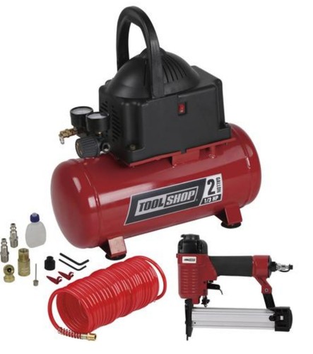2 Gallon Electric Air Compressor Combo Kit Portable Stapler Nailer Gun ...