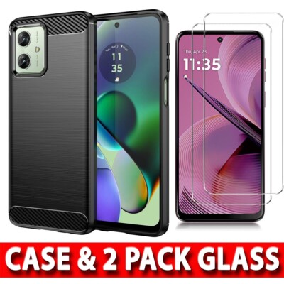 Case For Motorola Moto G55 5G G35 5G Shockproof Carbon Cover & Screen ...